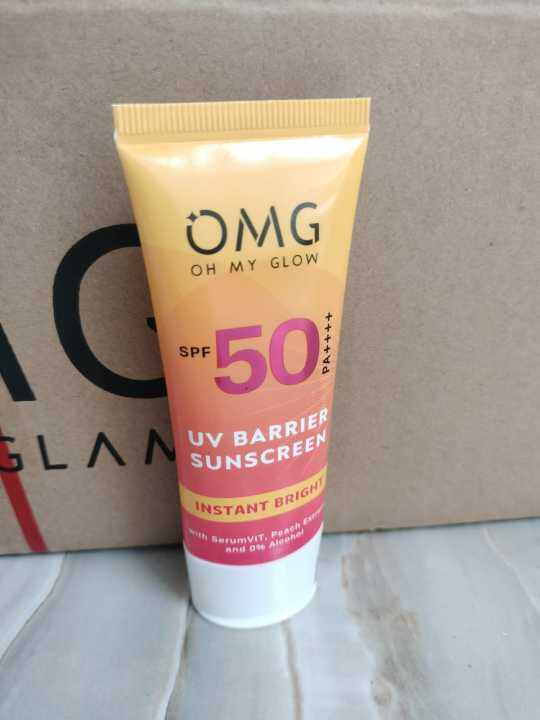 OMG Oh My Glow UV Barrier Sunscreen SPF 50 PA++++ | Lazada Indonesia