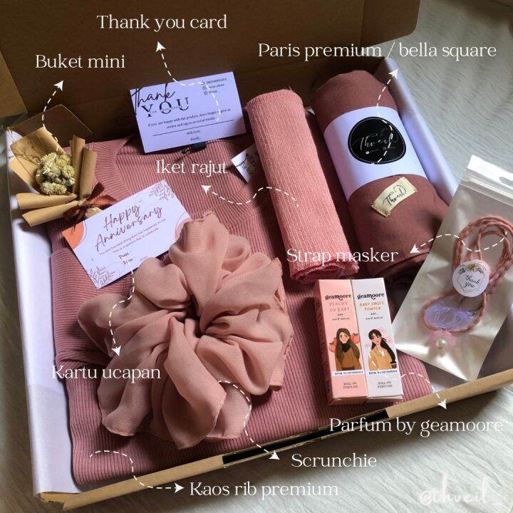 KADO HAMPERS GIFT BOX HIJAB PARFUM BUKET BUNGA ULANG TAHUN CEWEK PACAR ...