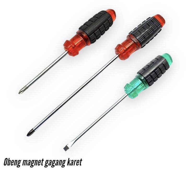 Obeng magnet plus minus gagang karet Siyota | Lazada Indonesia