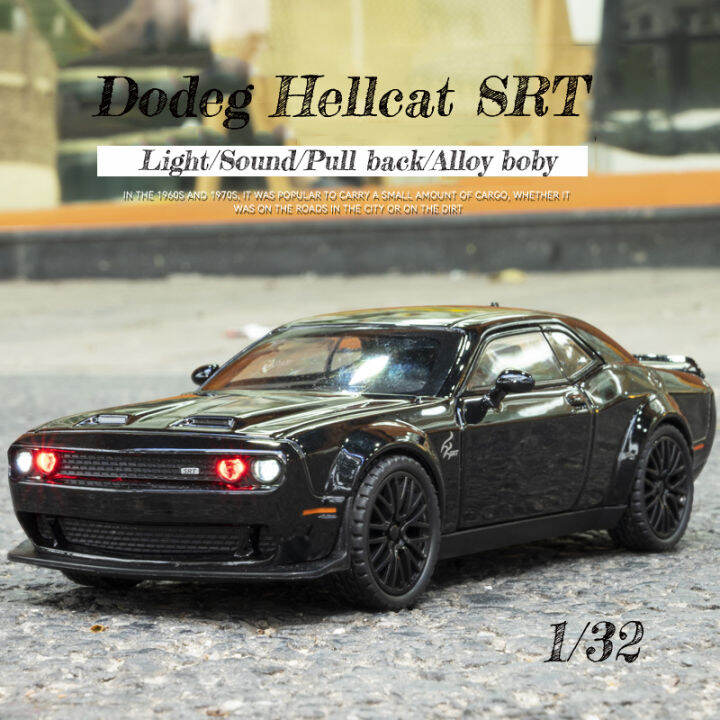 1/32 Dodge Challenger SRT Hellcat diecast car jiaye Light and Sound ...