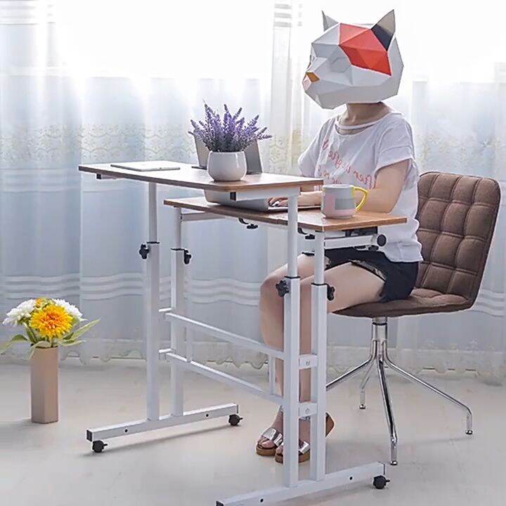 Adjustable Lifting Study Table Adjustable height Movable Computer desk ...