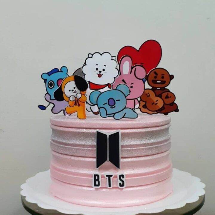 TOPPER KUE ULANG TAHUN BTS CUSTOM NAMA | Lazada Indonesia