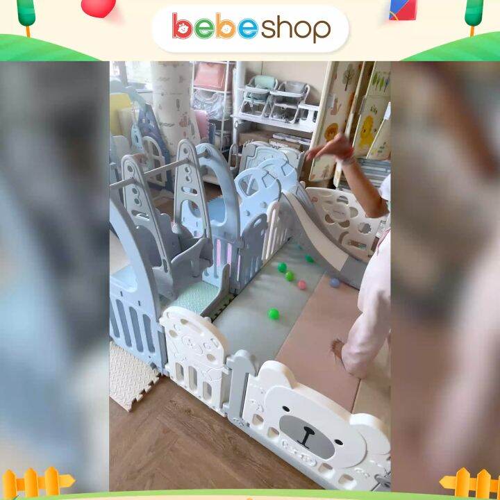Bebeshop ของเล่น ใส่คอกกั้นเด็ก Bebeplay คอกกั้นเด็ก แผ่นเสริม, ชิงช้า และสไลเดอร์ สำหรับเสริม ...