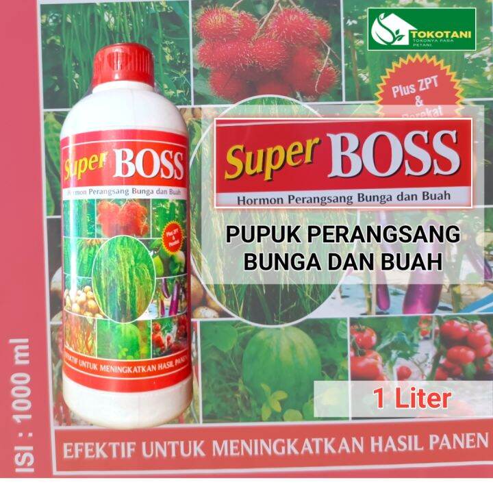 Pupuk super boss merah 1Liter+Zpt untuk semua jenis tanaman - pupuk perangsang bunga dan buah ...