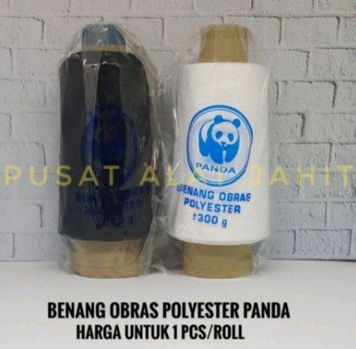 BENANG OBRAS NECI POLYESTER CONES BESAR HITAM PUTIH BAGUS 300 GRAM CAP ...