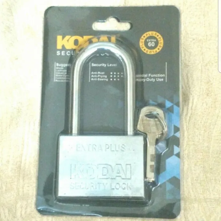 Gembok 60mm leher panjang KODAI, gembok rumah pagar pintu | Lazada ...