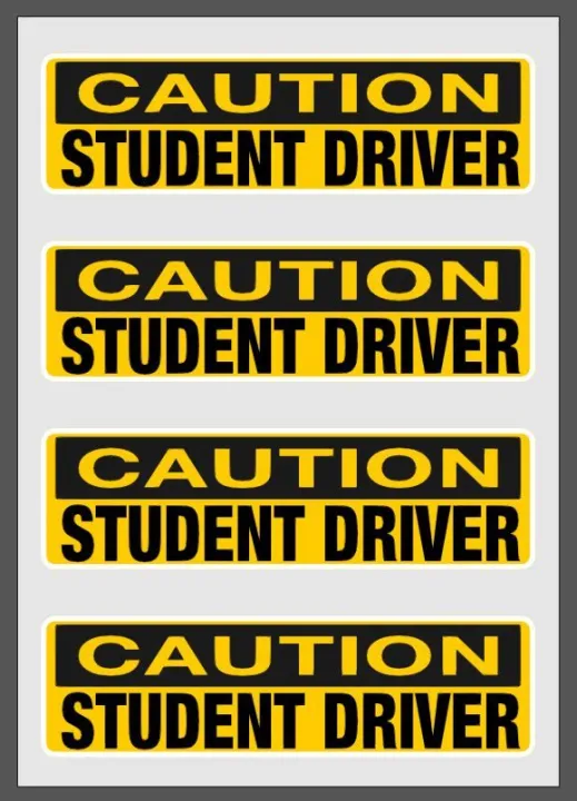 CAUTION STUDENT DRIVER DECAL STICKERS FOR CAR A4 SIZE | Lazada PH