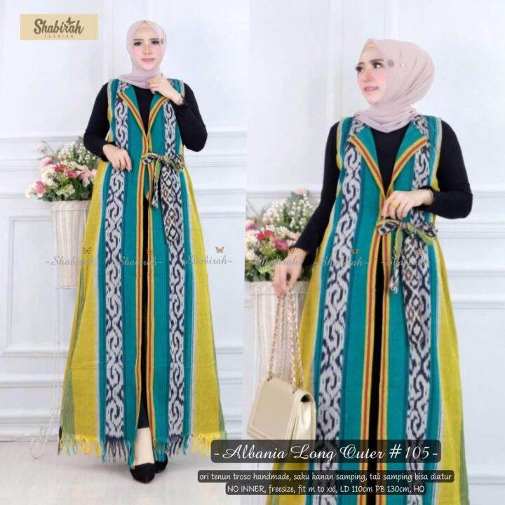 NEW MODEL TENUN 2023 (COD) ALBANIA LONG OUTER BY SHABIRAH TENUN LOKAL ...