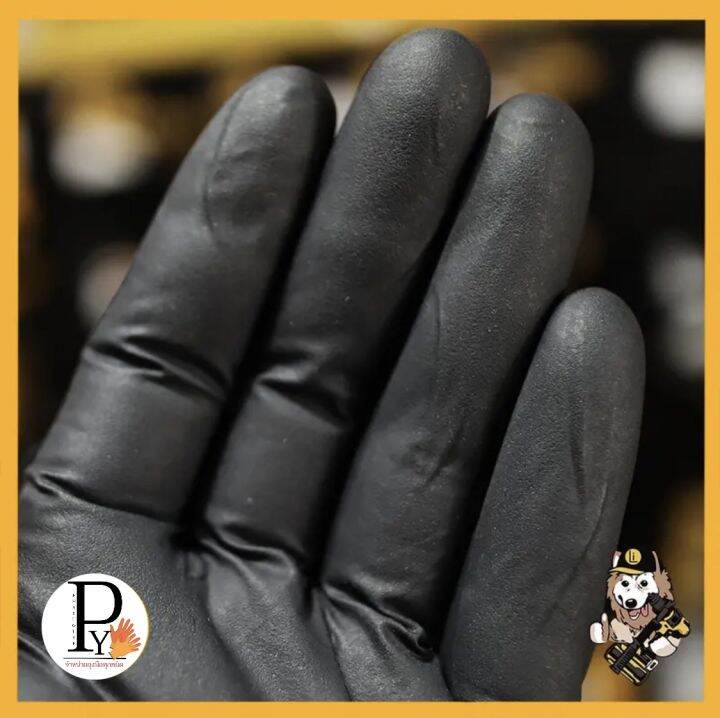 PYGLOVE-[หนาพิเศษ] ถุงมือยาง Nitrile ใช้ซ้ำได้ 100ชิ้น แพ็คถุงมีซิป 5.0กรัม ทน ไม่ขาดง่าย ร้าน ...