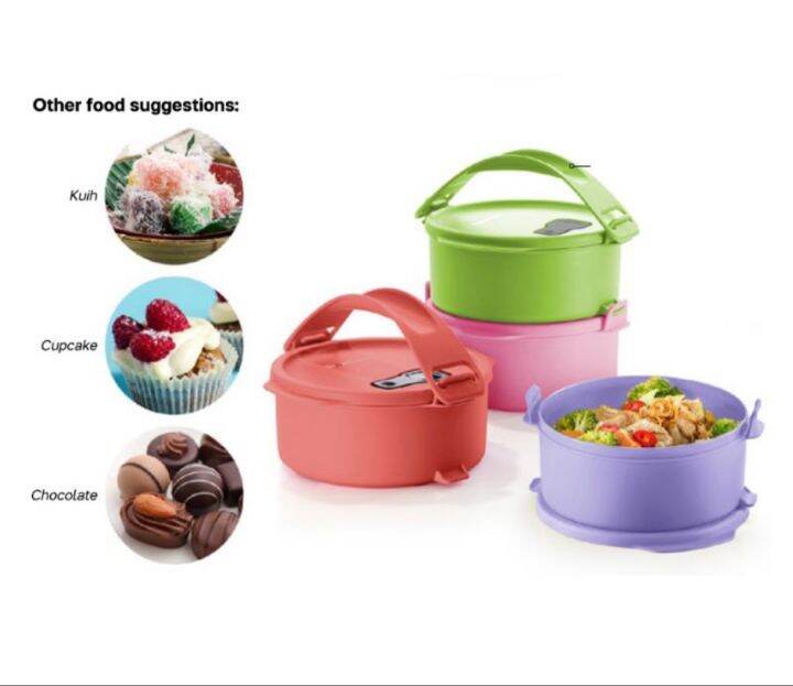 Tupperware (4 Layers + 2 Handles) Tup Tiffin Set 550ml | Lazada