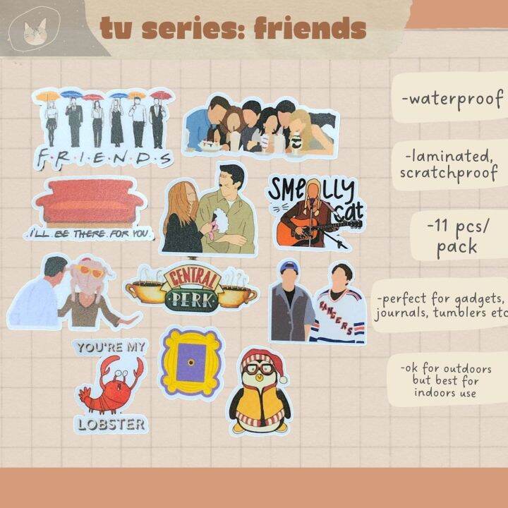 WATERPROOF TV SERIES STICKER PACK: (FRIENDS/ THEBIGBANGTHEORY ...