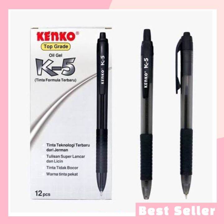 Pulpen Kenko K-5 Retractable Tinta Hitam 1 Pack Isi 12 Pcs | Lazada Indonesia
