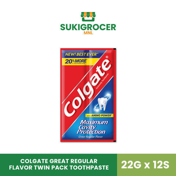 Colgate Great Regular Flavor Twin Pack Toothpaste 22G x 12s | Lazada PH