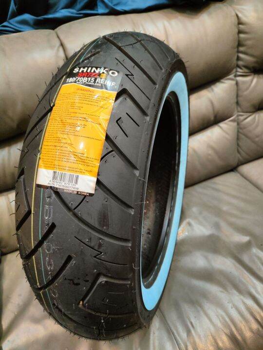 180/70B-15 SR777 White wall Tubeless Shinko made in Korea | Lazada PH