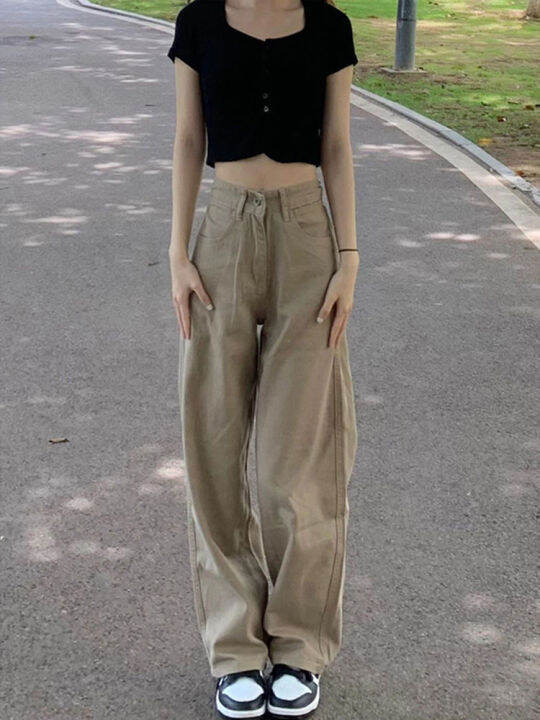 ELF TRIBE กางเกงเต็มความยาวขากว้างทรงหลวมผู้หญิงอเมริกันกระโปรงแม็กซี่ ...