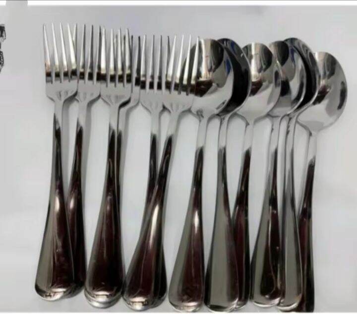 STAINLESS STEEL SPOON AND FORK SET OF 12 PCS | Lazada PH