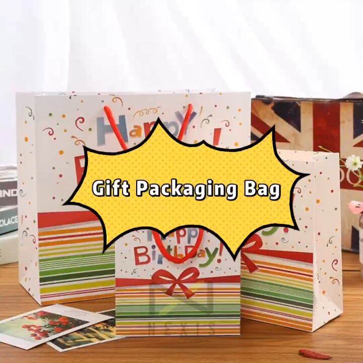 Gift Packaging Bag Birthday Party Kraft Paper Bags Kids Birthday | Lazada