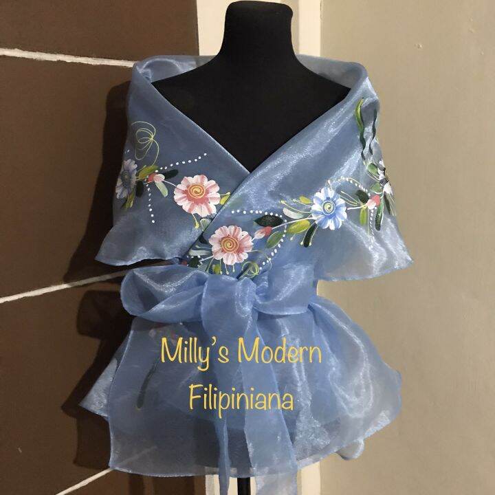 Filipiniana wrap around ( Powder Blue ) | Lazada PH