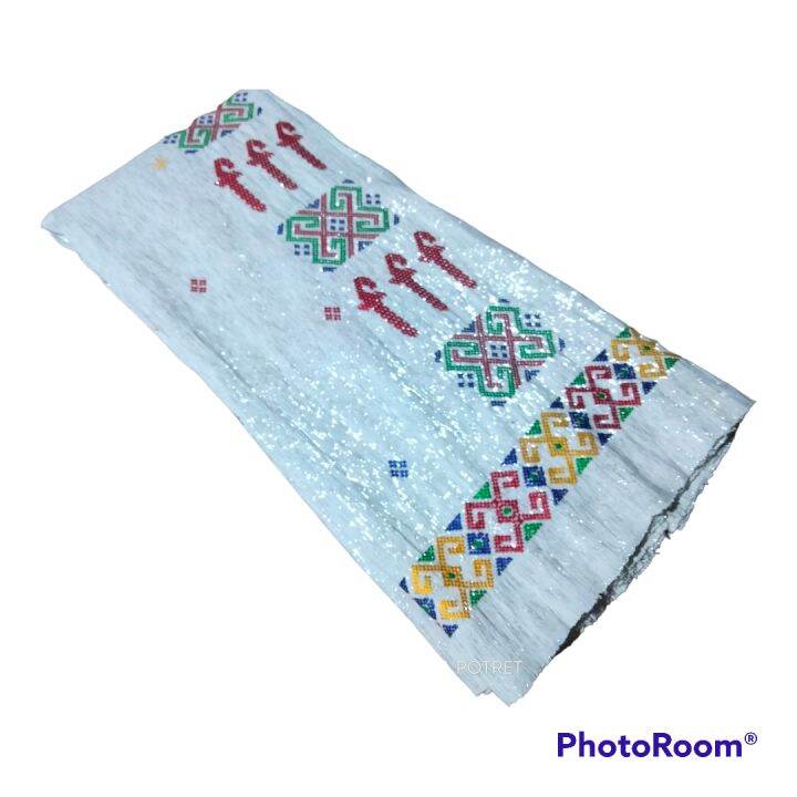 KAIN TENUN TORAJA JEPARA TENUN PARUKI TORAJA PUTIH BERKELIP | Lazada ...