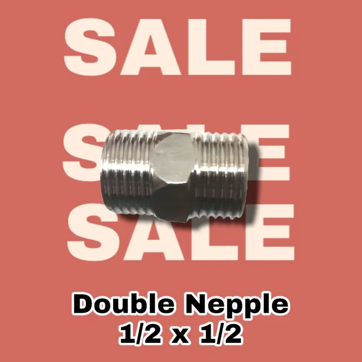Double Nepple 1/2 x 1/2 Nepel Sambungan Stainless Steel 304 Drat Luar ...