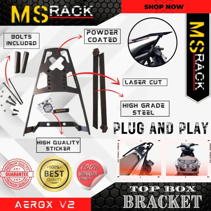 MS RACK AEROX V2 TOP BOX BRACKET | Lazada PH