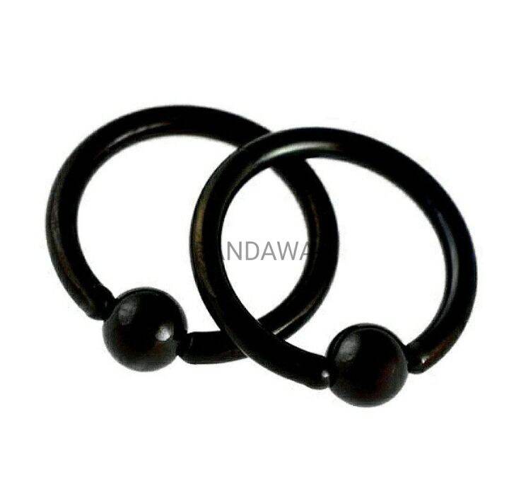anting bulat hitam/anting tindik pria/anting pria | Lazada Indonesia