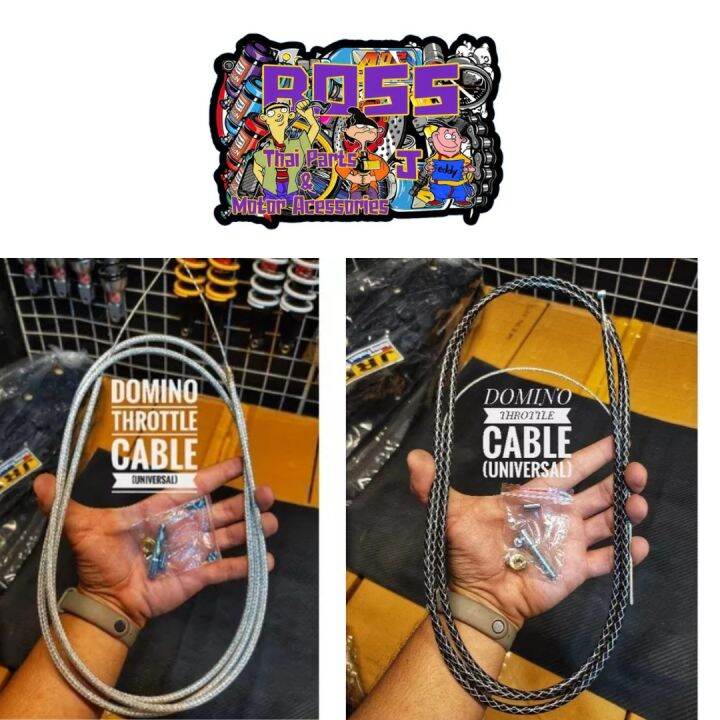 UNIVERSAL DOMINO THROTTLE CABLE ( ORIGINAL ) KABLE NG PRENO / BLACK ...