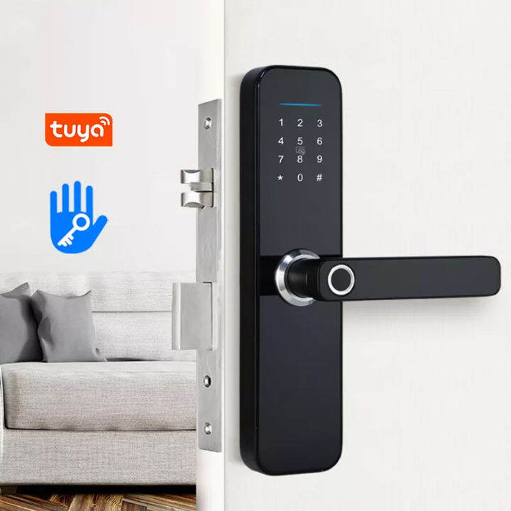 Digital Fingerprint Tt Tuya App Smart Door Lock Inteligent With Key