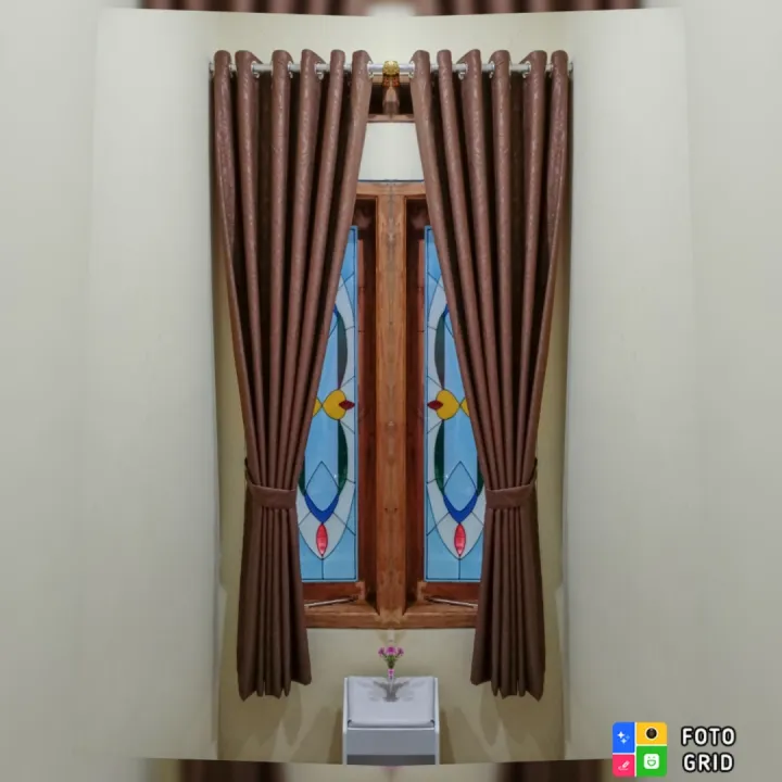 gorden coklat pintu jendela minimalis | Lazada Indonesia