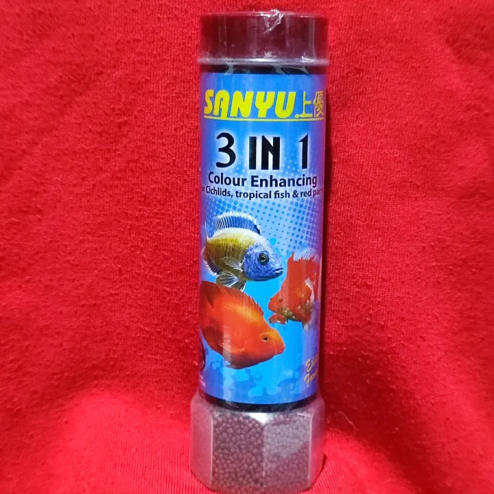 SANYU 3 IN 1 COLOUR ENHANCING Fish Food For Cichlids, Tropical Fish and ...