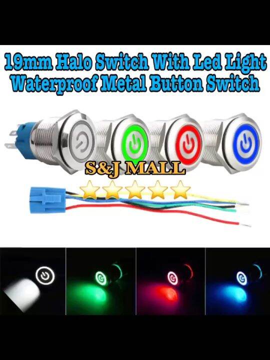19mm Halo Switch With Led Light Waterproof Metal Button Switch Led ...