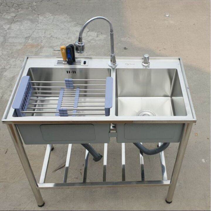 Bak cuci piring fullset komplit portable 2 lubang kotak kitchen sink ...
