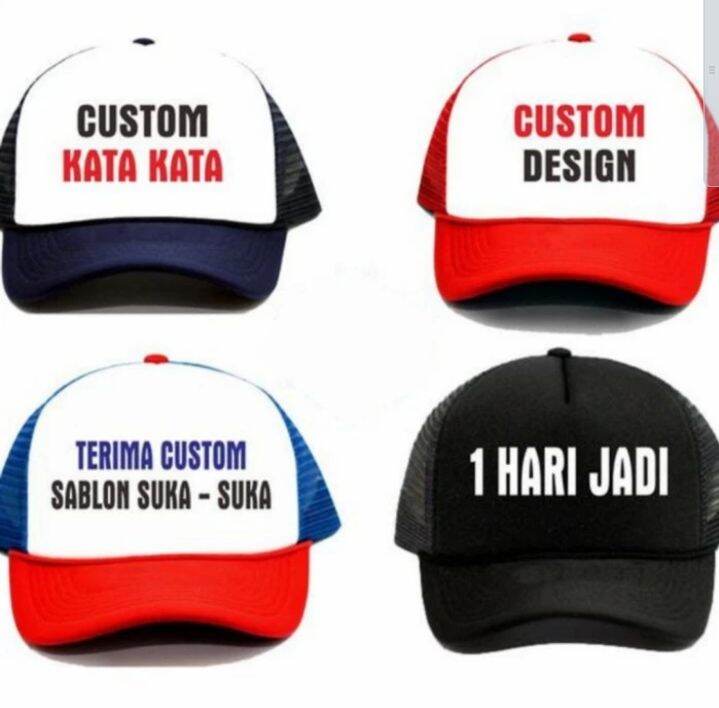 TOPI CUSTOM NAMA ATAU LOGO | Lazada Indonesia