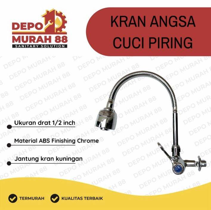 Kran Angsa Cuci Piring Keran Sink Dapur Flexible 2 Pancuran | Lazada ...