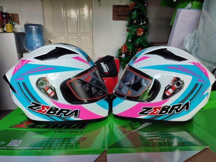 zebra couple helmet YM-617 | Lazada PH