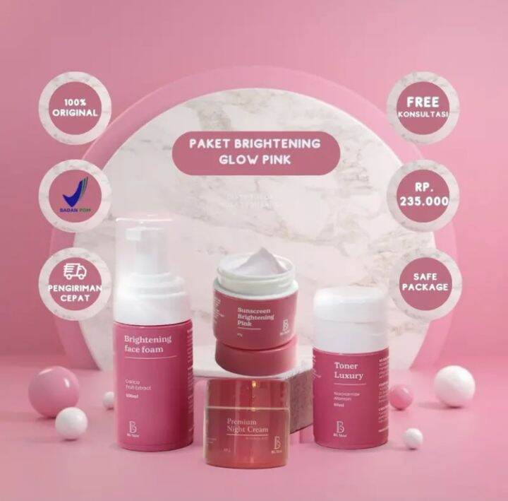 Bg Skin Brightening Glow pink - Bg skin Beauty Glow skincare | Lazada ...