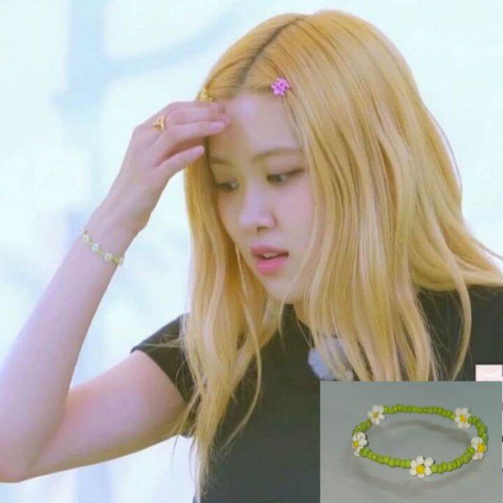 Vòng Tay Hạt Cườm Inspired Rose Blackpink Vòng Tay Cheap Moment Idol Kpop Màu Xanh Lazadavn