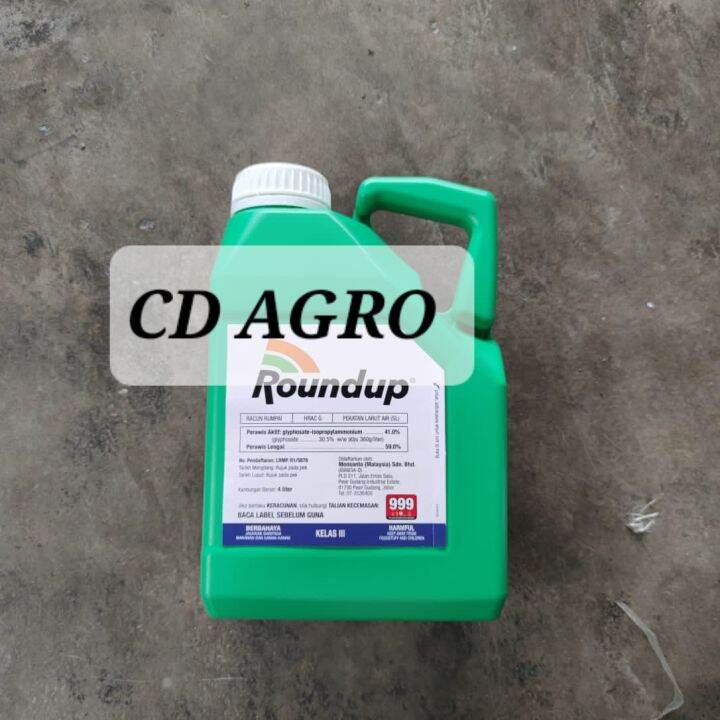 4L ROUND UP 41%ww Glyphosate// RACUN RUMPAI/ RUMPUT CEPAT KUAT DAN ...