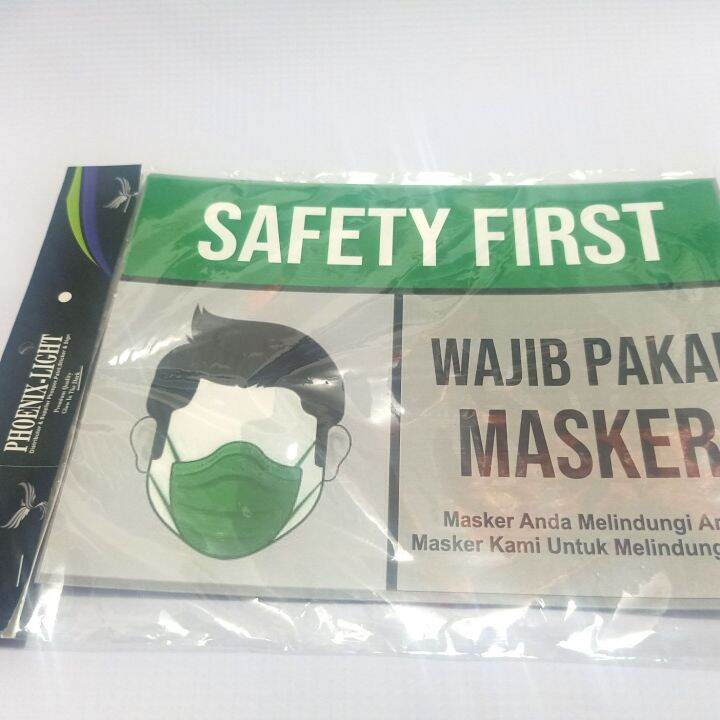 Stiker Rambu Wajib Masker Safety 15x20 | Lazada Indonesia