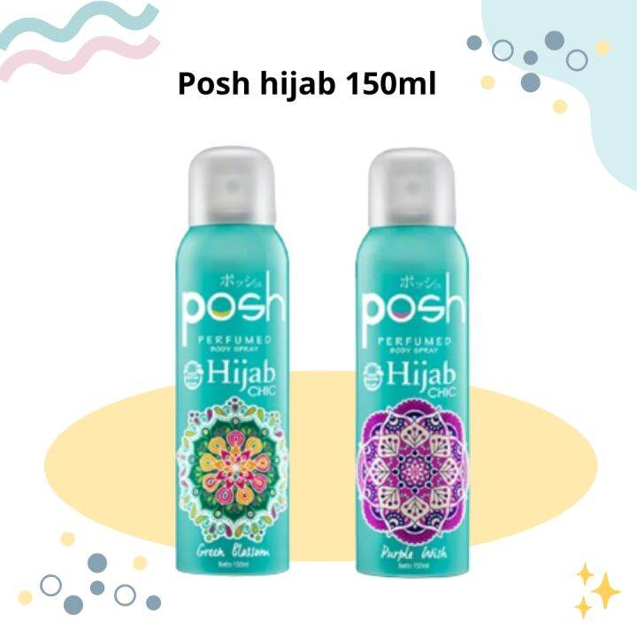 Parfum posh hijab 150 ml/ Posh body spray 150 ml (GREEN BLOSSOM,PURPLE ...