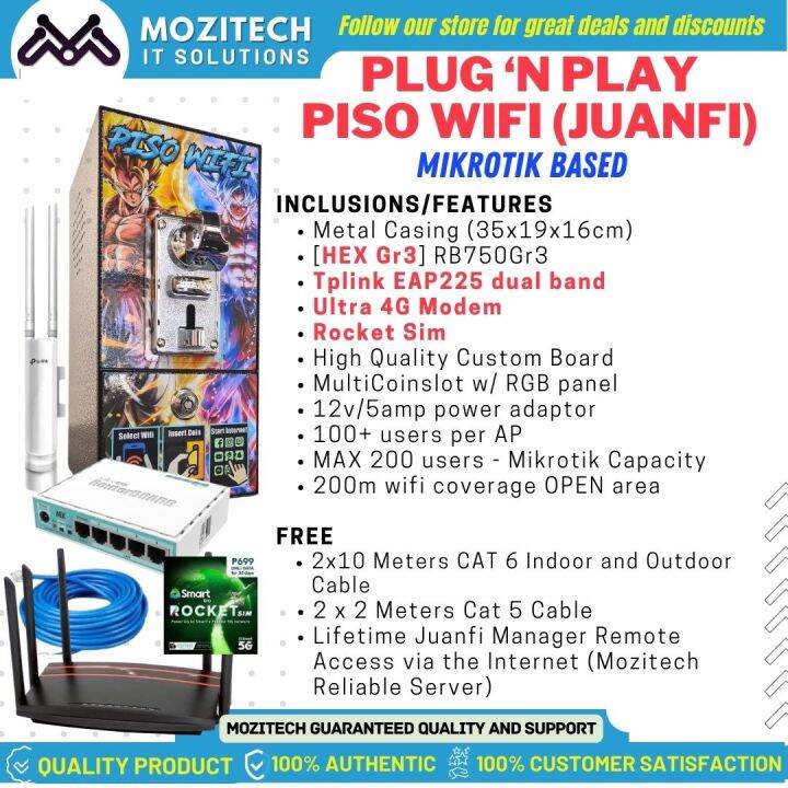 Piso Wifi Vendo (hex, eap225, modem, rocket sim) | Lazada PH