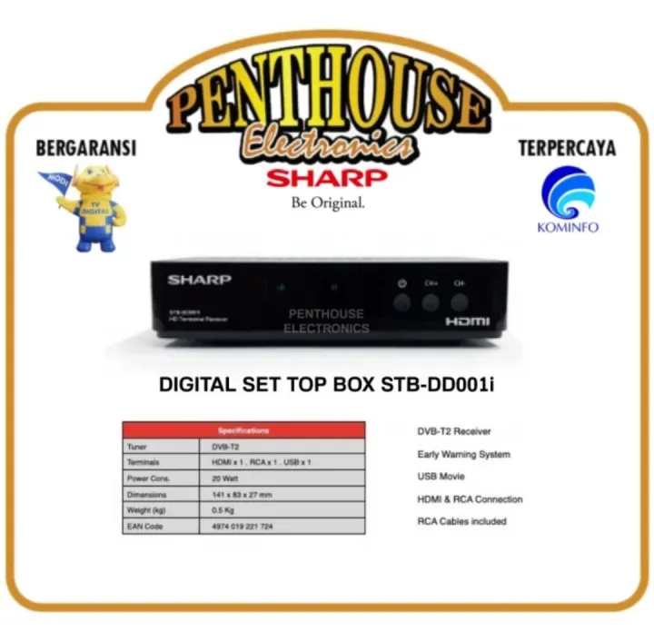 Sharp Set Top Box TV Digital STB DD001i STB Receiver DVB T2 | Lazada ...