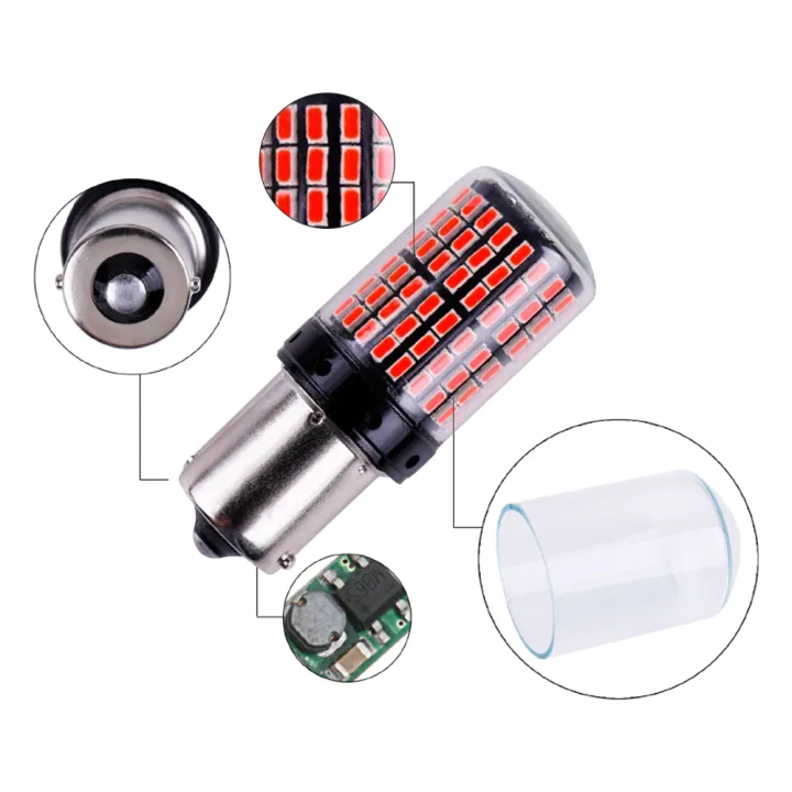 T20 144smd Led Auto Tail เบรค6000K รถขับรถเลี้ยวสัญญาณหลอดไฟ Led สีขาว ...