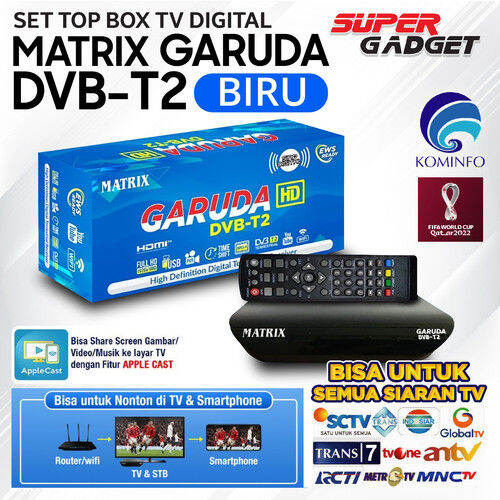 SET TOP BOX STB MATRIX GARUDA BIRU DVB-T2 Receiver Siaran TV Digital ...