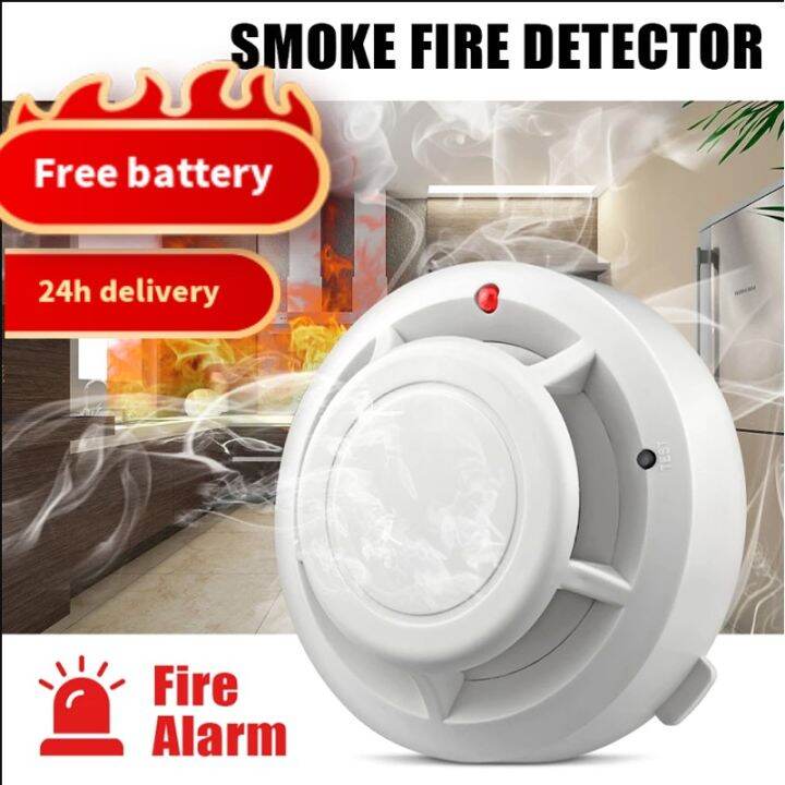 【Free Battery】Photoelectric Sensitive Sensor Smoke Detector Fire Alarm ...