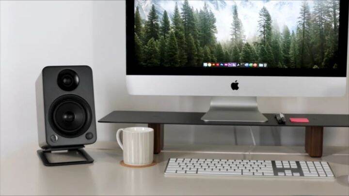 Desktop Speaker Stands for Small Speakers Tilted Tabletop Steel ...