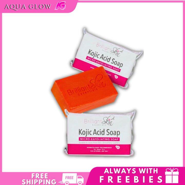 Aqua Glow Kojic Acid Micro Exfoliating Anti Acne Whitening Soap by Brilliant Skin 135g Whitens ...