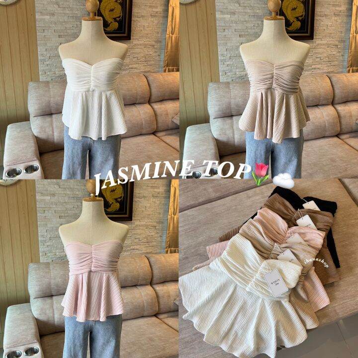 JASMINE TOP🌷☁️ พร้อมส่ง เกาะอกระบาย เกาะอกจับจีบระบาย เกาะอกน่ารัก เกาะ ...