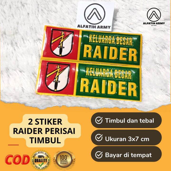 Paket 2 pcs AlFatih Army Stiker Nopol Logo Raider TNI 3x7 cm Timbul ...