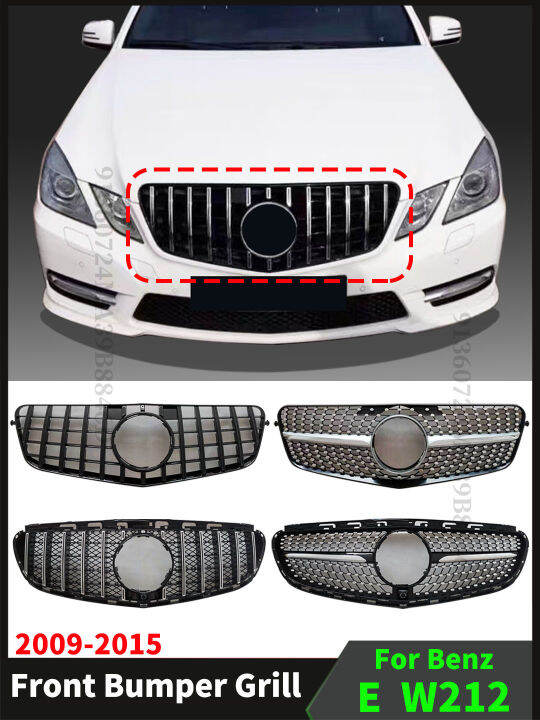 For Mercedes Benz E W212 2009-2015 E260 E300 E350 E200 GT Diamond Style Grille Front Bumper ...